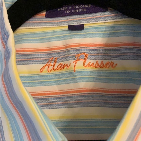 Alan Flusser | Shirts | Nwot Alan Fluster Striped Mens Shirt Size Xl | Poshmark